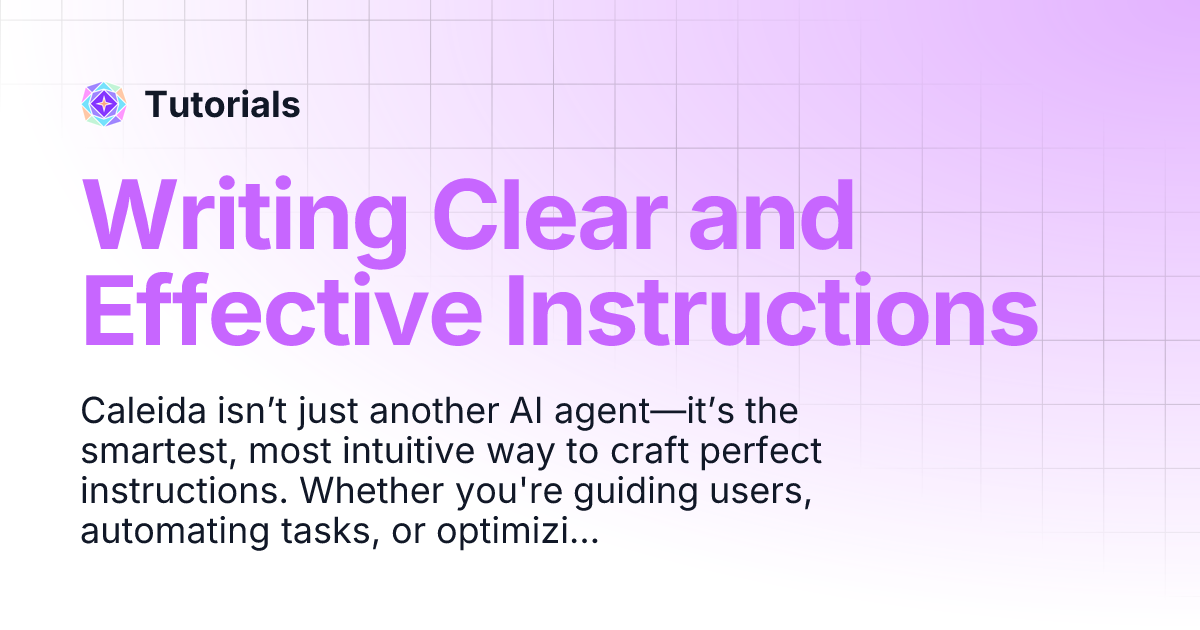 Writing Clear and Effective Instructions | Tutorials
